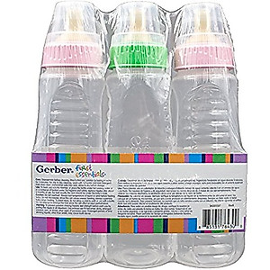 Gerber First Essential Clear View Plastic Nurser With Latex Nipple, BPA Free, Colors may vary, 3 Pack