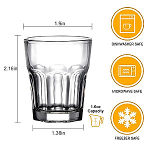 QAPPDA Shot glasses Set,1.6 OZ Mini Glass Cups Espresso Shot Glass Tequila Bar Glass,Clear Shooter Glass Bulk Set of 48,Small Glass Shot Cups with Heavy Base for Vodka,Liquor,Party,Birthday.