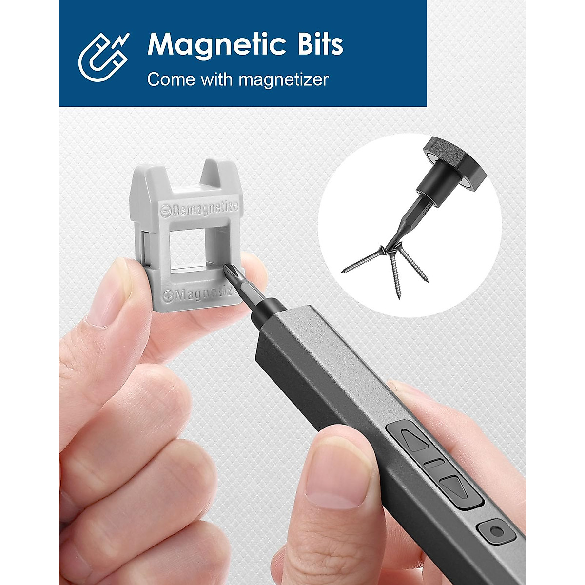 Vastar Mini Electric Screwdriver, 42 in 1 Cordless Precision Screwdriver Set with 34 Magnetic Precision Bits, Rechargeable Portable Repair Tool Kit with LED Lights for Phones Laptops Glasses Camera