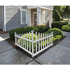 Zippity Outdoor Products ZP19007 No Dig Vinyl Corner Picket Unassembled Accent Fence, 42" x 30", White