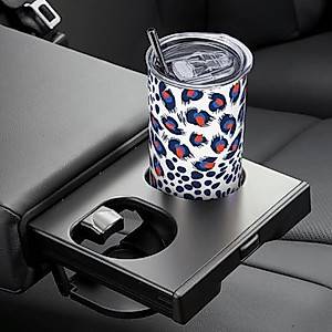 AFHYZY 20 oz Skinny Tumbler Reusable Coffee Travel Mug with Lids and Straws, Insulated Coffee Cups 20oz Stainless Steel Water Bottles Leak Proof for Women, Office, Sports - Leopard