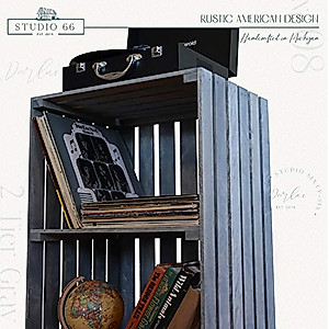 Darla'Studio 66 Antique Gray Stained- Turntable Stand