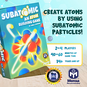 Subatomic: an Atom Building Game (2nd Edition) | A Chemistry Game About Elements, Protons, Neutrons, and Electrons | Educational Science Board Games for Teens, Adults, Classrooms, Schools, and Family