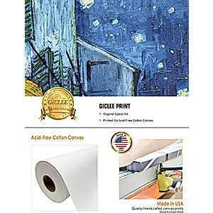 DECORARTS - Cafe Terrace At Night, Vincent Van Gogh Art Reproduction. Giclee Canvas Prints Wall Art for Home Decor 30x24