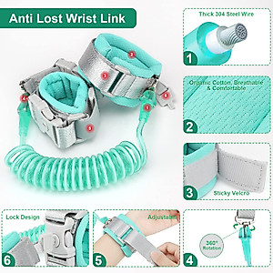 Accmor Toddler Harness Backpack Leash, 4 in 1 Kid Dinosaur Backpacks with Anti Lost Wrist Link, Child Cute Daycare Bags with Rope Tether Keep Boys Girls Walking Close(Green)