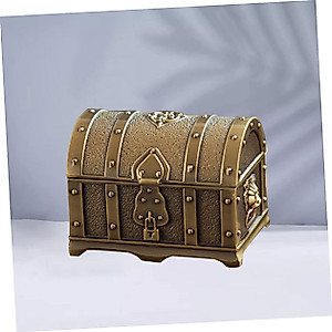 VOSAREA Box Jewelry Box Loose Bead Case Alloy Boxes Toy Storage Cubes Toy Organizer Toy Storage Organizer Portable Buttons Bin Antique Treasure Chest Storage Box Child Screw