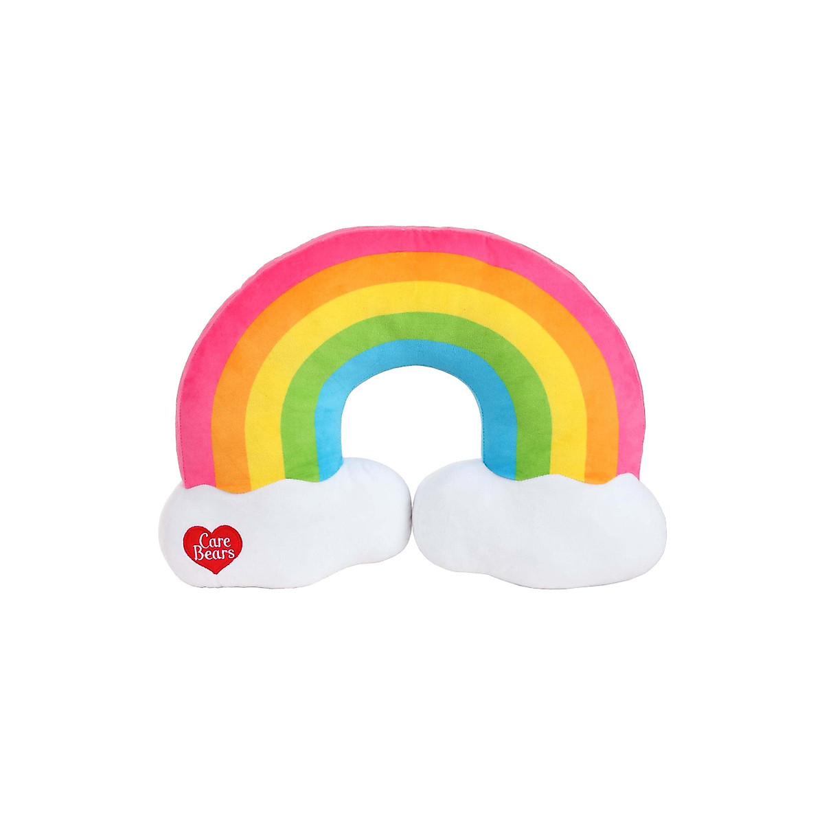 Fun Costumes Care Bears Rainbow Pillow Soft Flannel Pillow with Rainbow Stripes, Embroidered Logo, and Cushy Fiberfill Stuffing