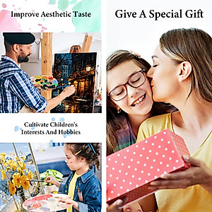 PRASIO Paint by Numbers Kit for Adults Beginner, Flowers Adult Paint by Number Kits on Canvas, DIY Acrylic Watercolor Oil Paint by Number for Adults for Home Decor Gift 16x16 Inch