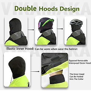 VIKAMAKA Waterproof Rain Suit for Men,Lightweight Rain Jackets and Pants Portable Reflective for Motorcycle Cycling Rain Gear