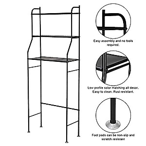 Ochine 3 Tier Toilet Rack Bathroom Storage Shelf Industrial Bathroom Organizer Over Toilet Storage Rack Space Saver Rustic Wall Shelves Cabinet for Bathroom Living Room Kitchen (Ship from USA)