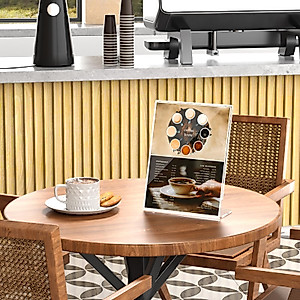 HIIMIEI Acrylic Slant Sign Holder 8.5x11 6 Pack, Plastic Table Menu Display Stand Holder, Plexi Single Ad Frame for Restaurants,Hotels,Stores