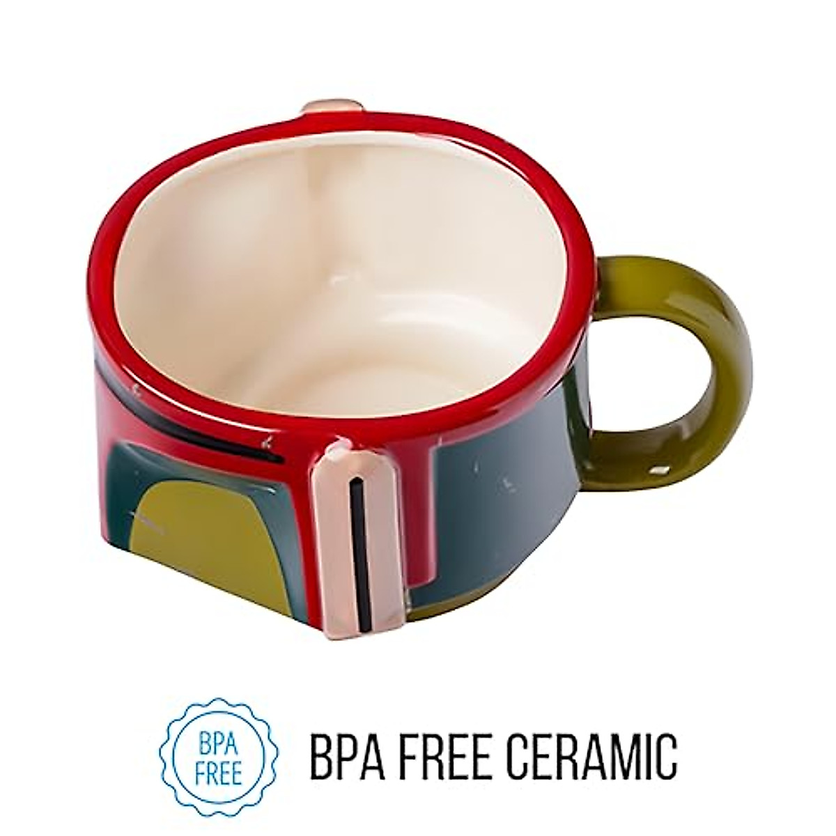 Silver Buffalo Star Wars Boba Fett’s Helmet with Battle Scars Ceramic 3D Sculpted Mug, 20 Ounces