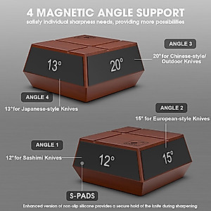 imarku Rolling Knife Sharpener Tool, Knife Sharpening with 2 Diamond Disc, Professional Knife Sharpener Kit with 4 Magnetic Angle Offer 12/13/15/20° for WÜSTHOF,ZWILLING,Global, Shun Pocket Knife, Etc