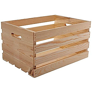 HOUSEWORKS 67140 18" Lx12.5 Wx9.5 H Large Crates & Pallet Wood Crate, 67140 18" Lx12.5 Wx9.5 H Large Crates & Pallet Wood Crate