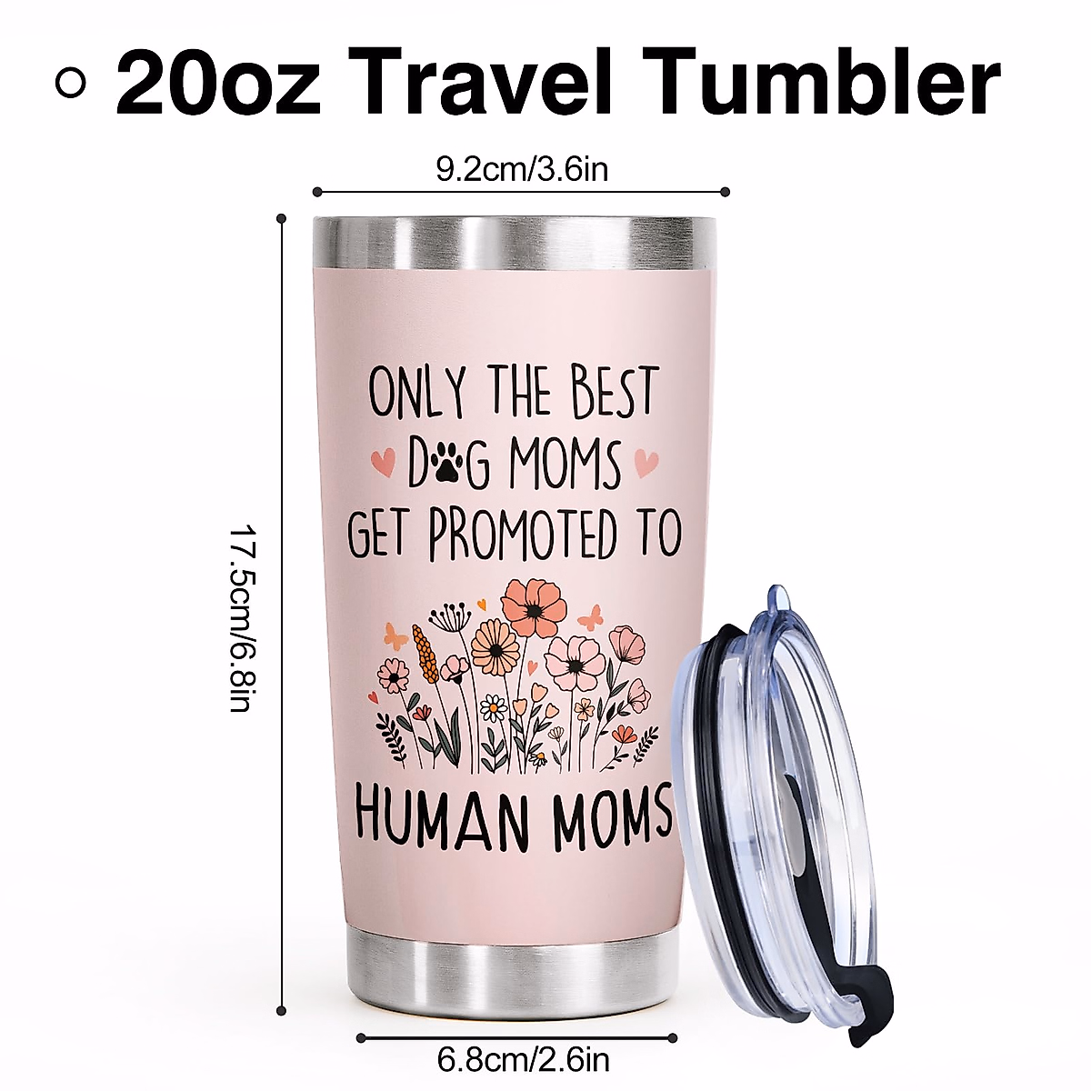 BaubleDazz New Mom Gifts for Women, Pregnancy Must Haves, Funny Dog Mom Pregnancy Gift for Expecting Mom, 20 oz Stainless Steel Tumbler