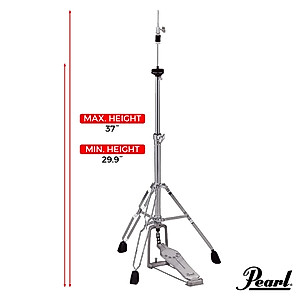 Pearl H830 Hi-Hat Stand, Demonator Style Long Footboard and Swivel Legs