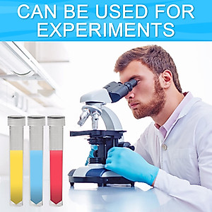 Qfeley 50 Pack 10ml Lab Plastic Frozen Test Tubes Cryogenic Vial with Screw Caps Self Standing Vial Seal Cap Container for Laboratory School