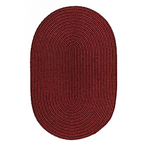 Super Area Rugs Pura Braided Wool Rug Extra Soft Reversible Living Room / Bedroom Carpet, Barn Red, 3' x 5' Oval