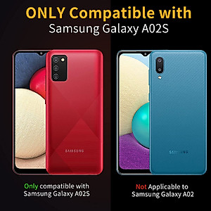 B LABS Compatible with Samsung Galaxy A02s Phone Case - Ultimate Drop Protection with Built-in Screen Protector and Kickstand (Black)