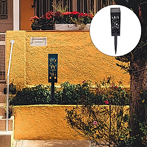 Happyyami 2 Pcs Hollow Out Lamp Out Door Decor Outdoor Decor Lampara Solar Para Exterior Solar Ground Plug Light Solar Powered Lawn Lights Solar Powered Led Landscape Light Yard Lawn Light