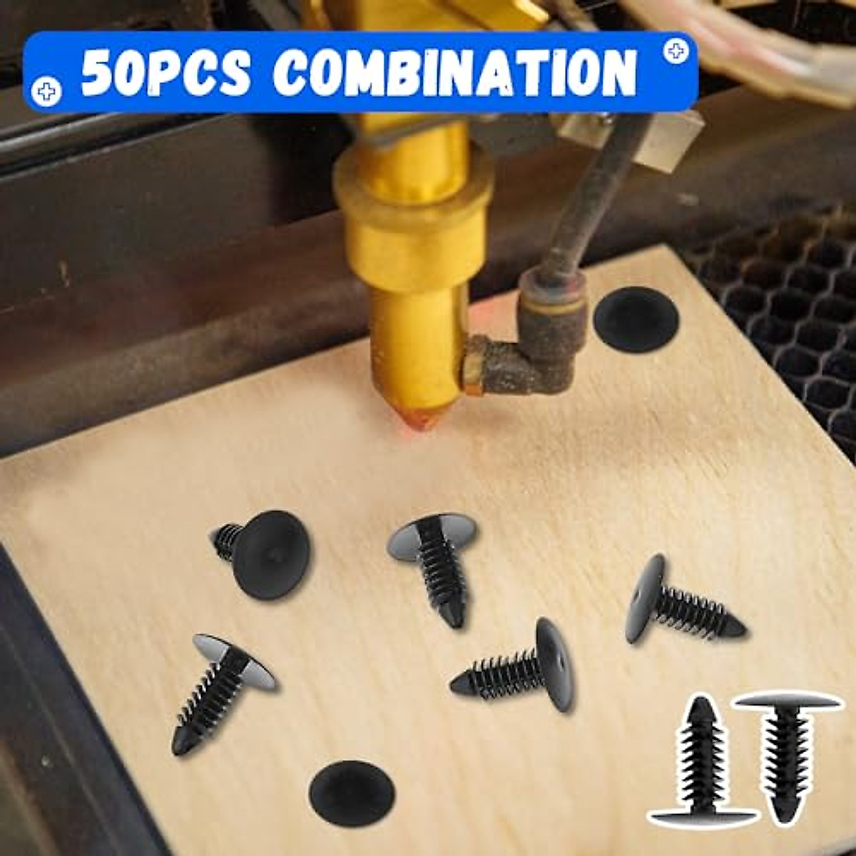 Honeycomb Pins Gjinxi 50 Pcs Laser Bed Hold Down Pins Laser Cutter Honey Comb Fixing Needle Hold Down Fixing Needles Engraver Accessories Machine Engraving Supplies for Grid Replaces(18×22×7mm)