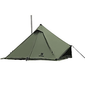 OneTigris Conifer Canvas Tent with Stove Jack, Teepee Hot Tent with Snow Skirt for Tent Stove Winter Camping