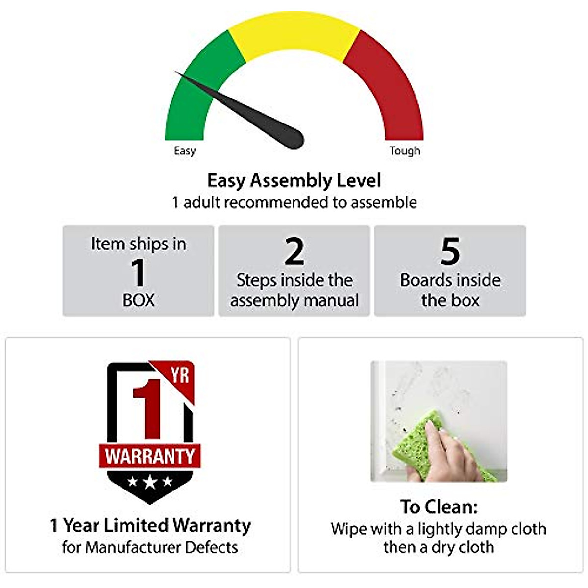 Novogratz Athena Computer Storage, Black Marble Desk