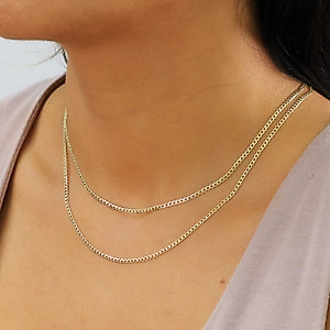 Nuragold 10k Yellow Gold 2mm Cuban Curb Link Chain Pendant Necklace, Womens Mens Jewelry 16" 18" 20" 22" 24" 26"