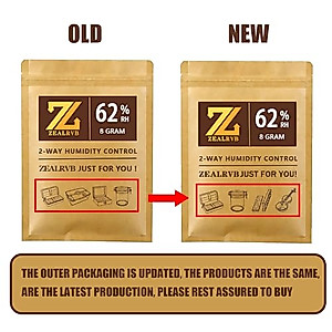 ZEALRVB 62% RH Humidity Pack 8 Gram 10 Packs 2-Way Humidity Control Packs for Herb Flower -Individually Wrapped -No Liquid Leakage…