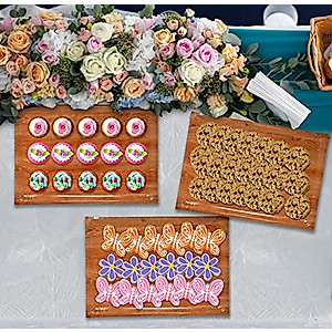 10 Wood Rectangle Trays Rustic Brown Wooden Look Serving Platters 10.75" x 15.75" Heavy Duty Disposable Paper Cardboard Tray for Dessert Cupcake Display Birthday Parties Weddings Table Decor & More