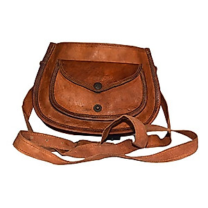 Urban Handmade Vintage Leather Bags, Travel Cross Body Shoulder Bag for Men and Women, Satchel Multi Pocket Purse with Adjustable Strap