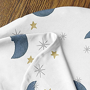 Sweet Jojo Designs Moon and Star Nursing Pillow Cover Breastfeeding Pillowcase for Newborn Infant Bottle Breast Feeding Pillow NOT Included - Navy Blue and Gold Watercolor Celestial Sky Gender Neutral