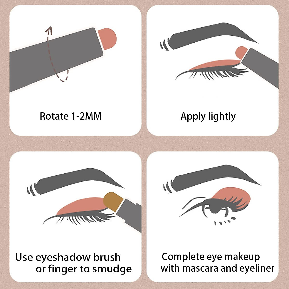 MEICOLY Creamy Eyeshadow Stick,Matte Eyeshadow Pencil Crayon,Eye Brightener Stick,Highlighting Stick,Soft & Smooth Easy To Color Waterproof,103 Putty