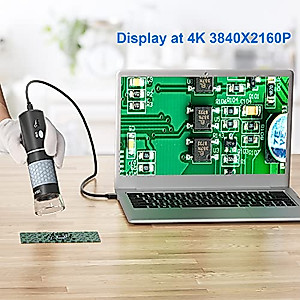 Bysameyee 4K WiFi Digital Microscope, 50-1000X USB Handheld Microscope Camera Magnifier, Phone Wireless Microscope Inspection Endoscope Compatible for iPhone Android Phone Windows Mac PC
