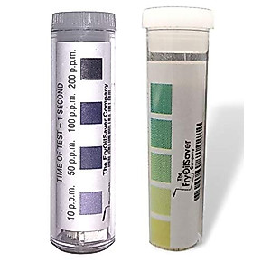 FryOilSaver Co, Restaurant Sanitizer Test Kit, Quat Sanitizer Strips and Chlorine Strip Testing Kit, 0-200ppm Quat Strips and 0-400ppm Chlorine Strips, 2 x Vial of 100 Strips