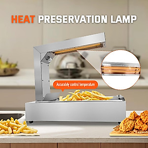 French Fry Warmer Food Heat Lamp Premium Food Warming Station for Perfectly Heated Fries and Fried Chicken, Ideal for Catering Events and Snack Stands