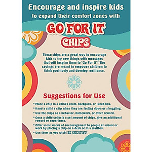 Really Good Stuff Classroom Go for It Chips – Set of 100 with 50 Unique Messages – Encourage Positive Feelings & Confidence –Social-Emotional Learning – SEL for The Home and Classroom