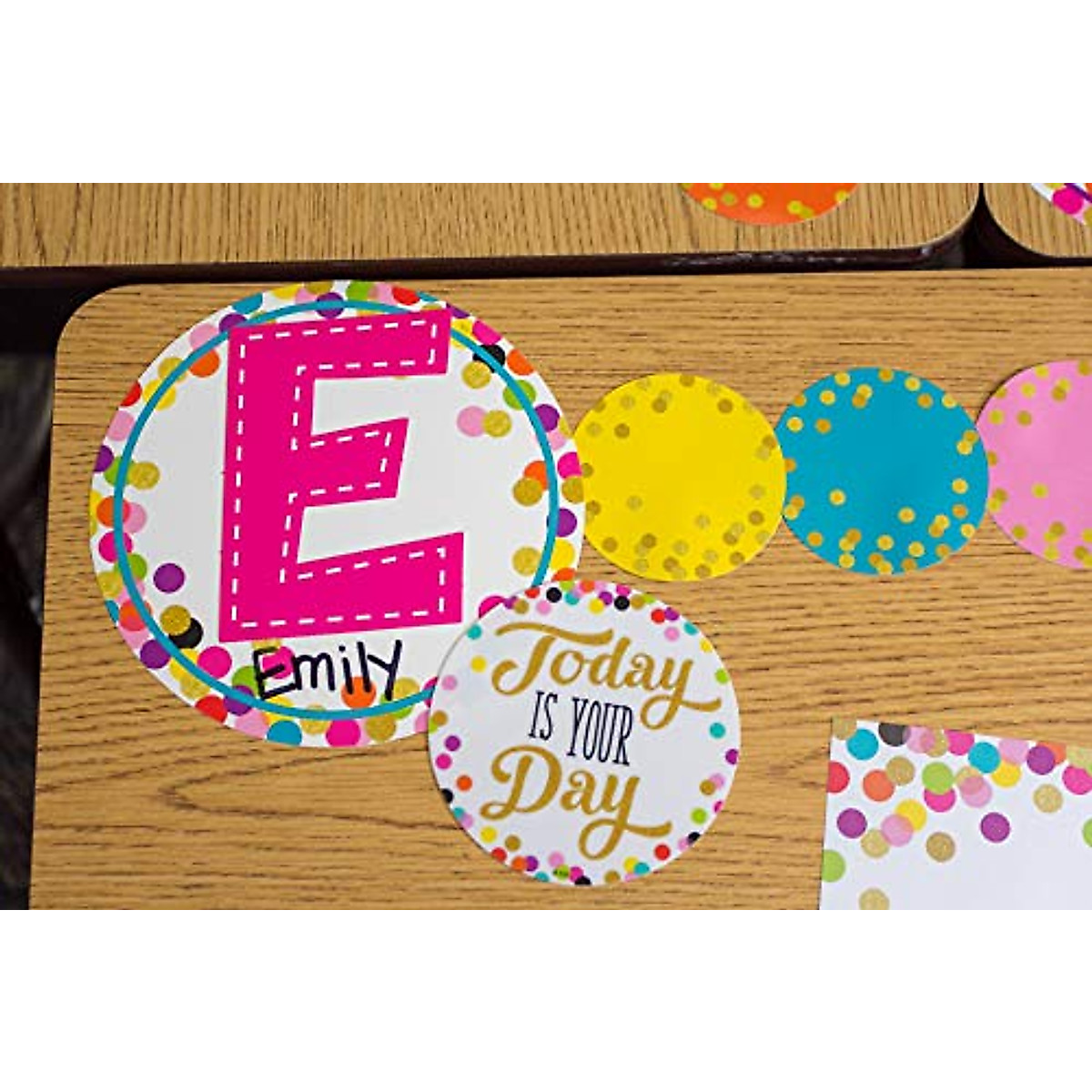 Teacher Created Resources Multi Bright Stitch 7" Fun Font Letters & Colorful Stripes Straight Rolled Border Trim - 50ft