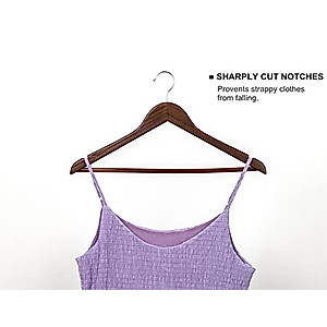 HUMIA Retro Wooden Suit Coat Hangers 30 Pack, Solid Wood Clothes Hangers with Non Slip Pants Bar, 360° Swivel Hook and Precisely Cut Notches for Jacket, Pant, Shirt, Dress (Retro,30)