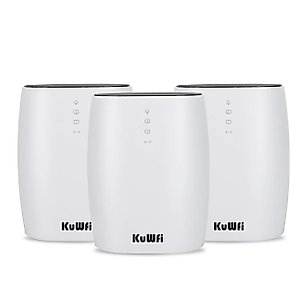 KuWFi Whole Home Mesh WiFi System 3-Pack AC3600 High Speed Seamless Roaming WiFi Network Dual Band 2.4G&5.8G Router for Whole Home Coverage