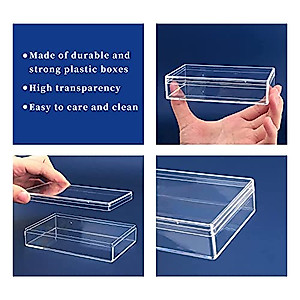 dedoot Clear Acrylic Box with Lids, 4 Pack 4.3x2.7x1 Inch Clear Acrylic Plastic Square Cube Storage Candy Box Containers for Wedding, Party, Treats, Coin, Jewelry Accessories