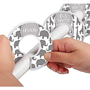 Baby Closet Size Dividers | Set of 8 | Nursery Clothes Organization Sized from Newborn | 1 - 24 Months to Toddler | Perfect for Baby Shower (Unisex - Animals)