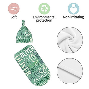 WTCWY Custom Baby Blankets for Girls Boys Personalized Baby Swaddle and Hat for Newborn Baby Girl Boy with Name Personalized Custom Baby Blankets Personalized Baby Items Girl Gifts