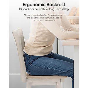 Bar Stools Set of 3, 30.3" Seat H for 39.3"~41.3" Counter Height, 360° Swivel Modern Bar Stool with Curved Wooden Back, Luxury Cloth Fabric Upholstered Counter Stools for Kitchen Island Counter