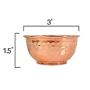 Plain Hammered Copper Offering Bowl for Altar Use, Rituals, Incense, Smudging, and Decoration 3 Inches