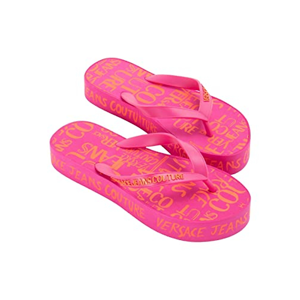 Versace Jeans Couture Pink Signature Sole Fashion Platform Flip Flop-6 for Womens