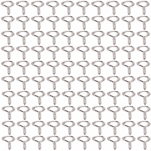 Axe Sickle Silver 1 inch Screw Eyes Metal Eye Hooks Small Eyelet Screws, 100 Pcs