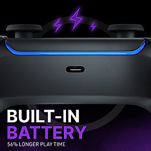 Gamenetics Custom Official Wireless Bluetooth Controller Compatible with PS Console - PC - Un-Modded - Video Gamepad Remote (Soft Touch Purple)