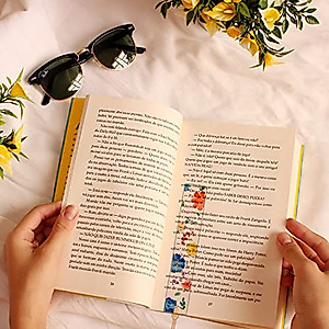 Bookmarks for Women Flower Bookmark Cute Floral Bookmarks Transparent Acrylic Bookmarks with Tassels for Women Teacher Kids Book Lovers (6 PCS)