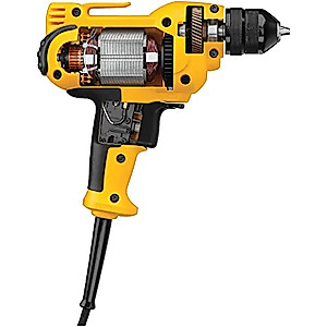 DEWALT Drill, 8.0-Amp, 3/8-Inch, heavyduty Variable Speed Trigger, Mid-Handle Grip for Comfort, Corded (DWD115K ),Yellow